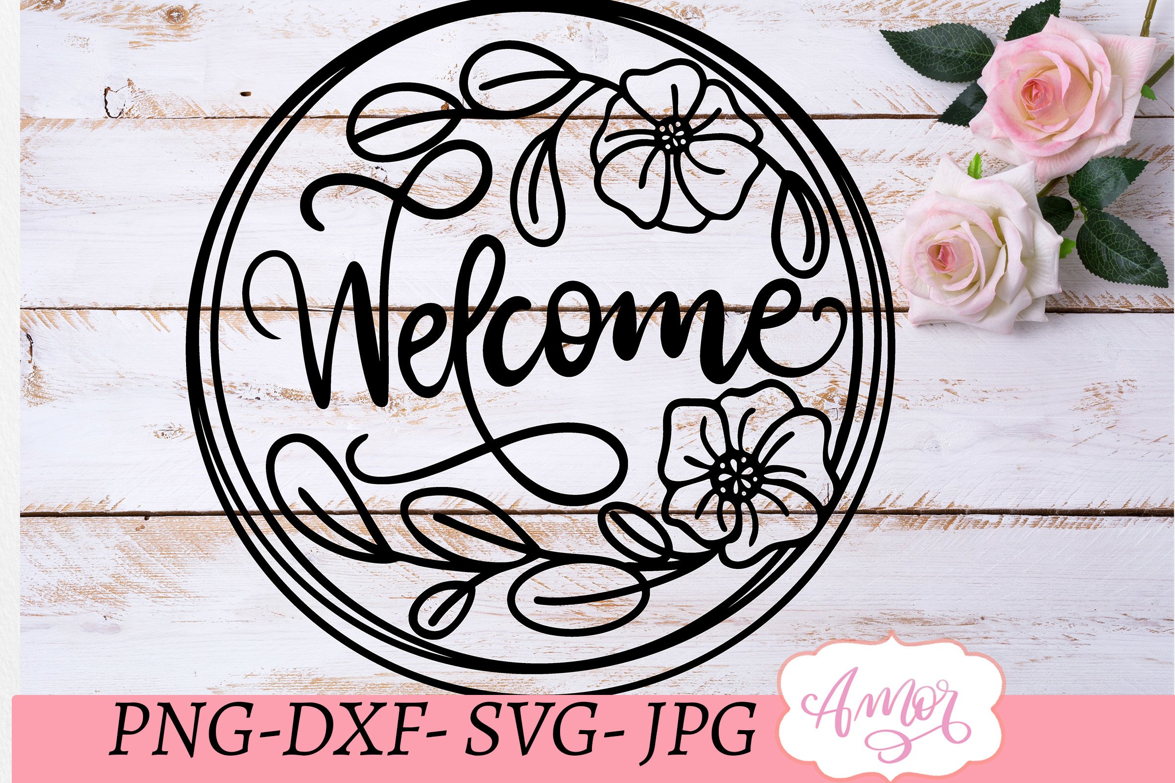 Welcome round sign svg, Porch sign svg (1236208) | Hand Lettered ...