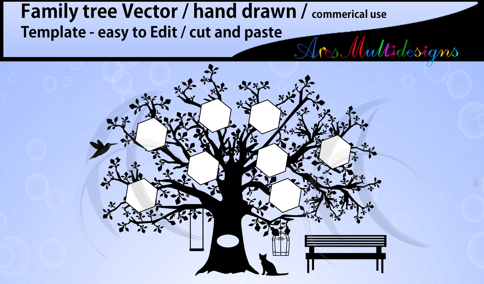 Family tree template SVG, EPS, Dxf, Png, Pdf, Jpg (733726 ...