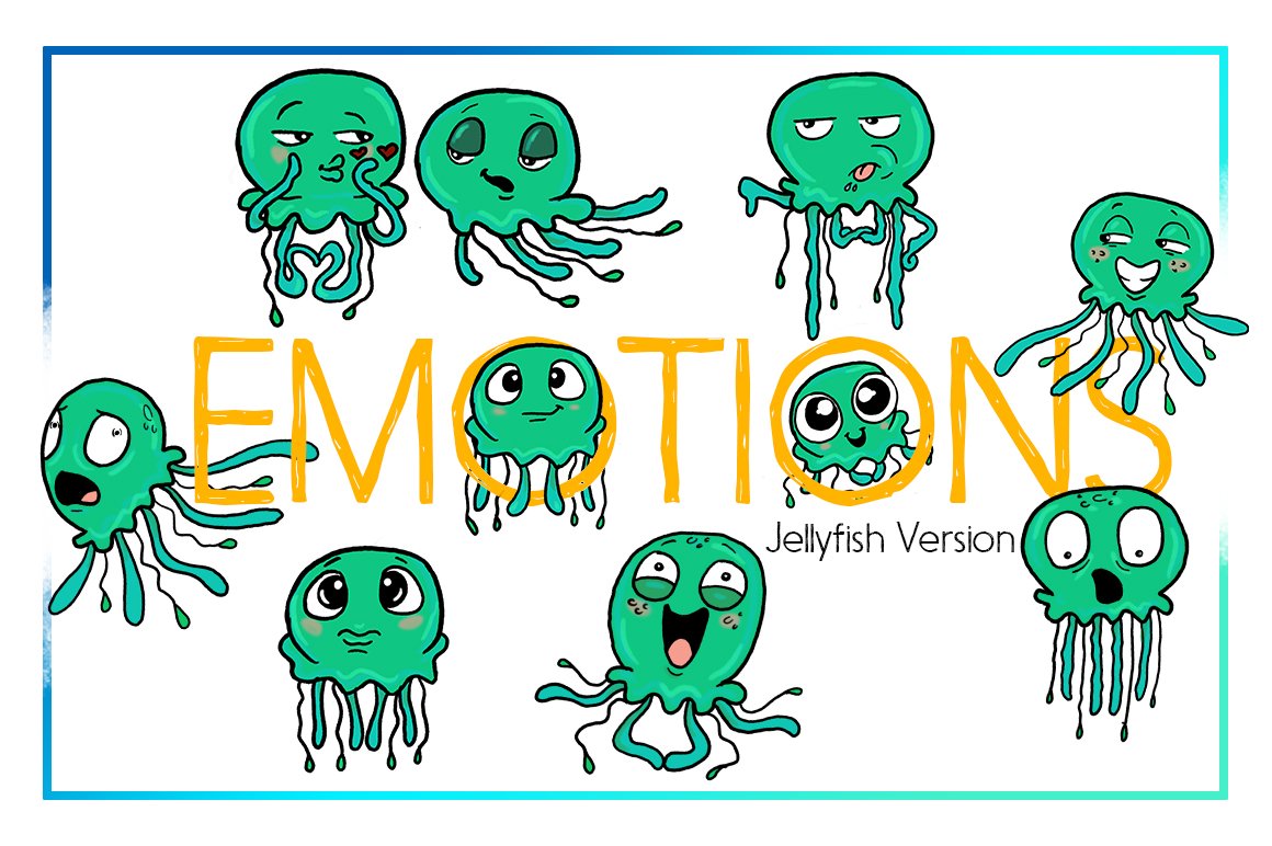 Jellyfish Clipart-Sea Clipart-Nautical Clipart-Cartoon-Sticker Clipart ...