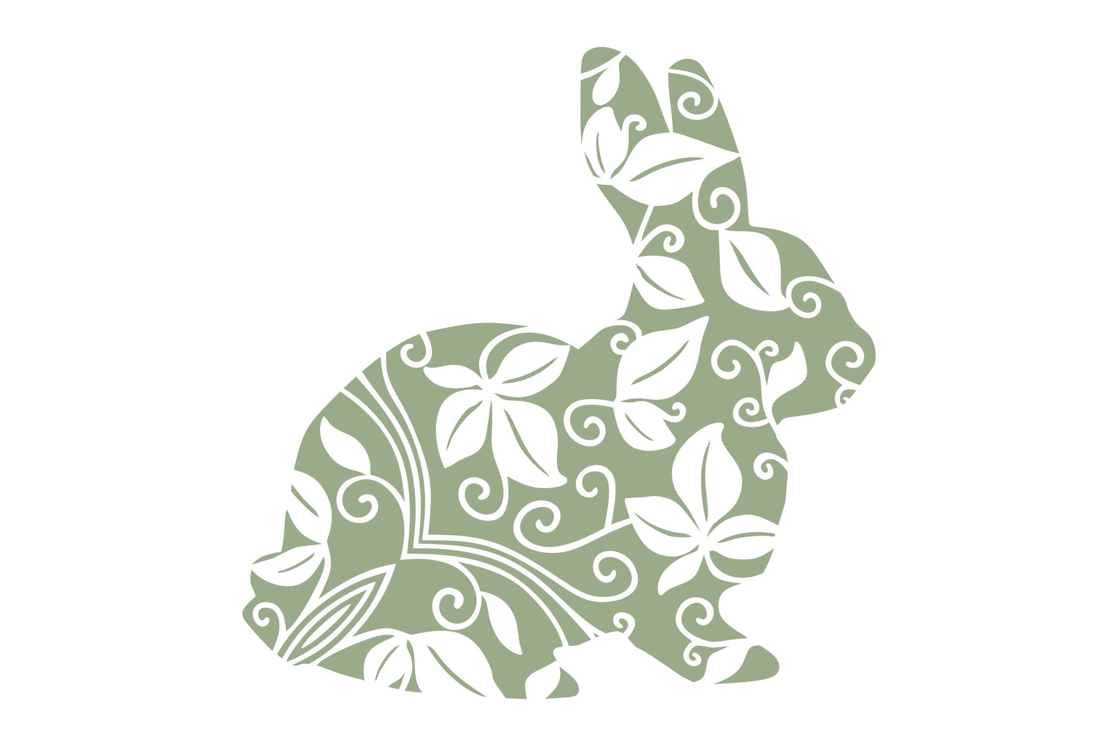 Zentangle Easter Bunny SVG, Printable & Sublimation PNG (501352) | Cut ...