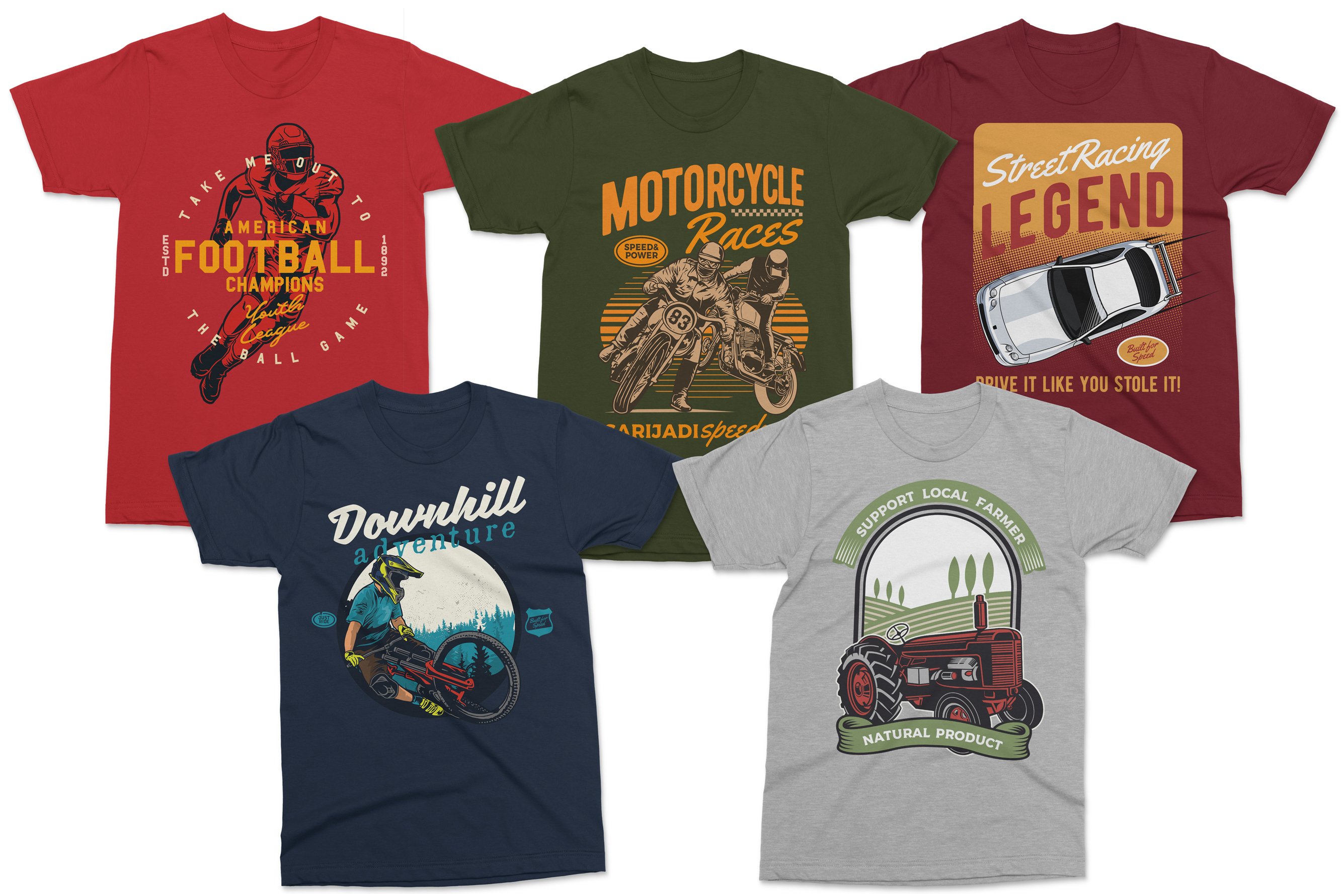 55 t-shirt design collection (1100337) | Illustrations | Design Bundles