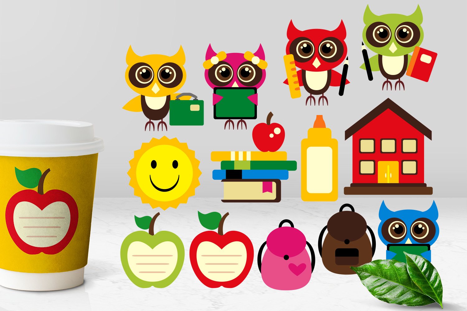 Owl back to school (91155) | Illustrations | Design Bundles