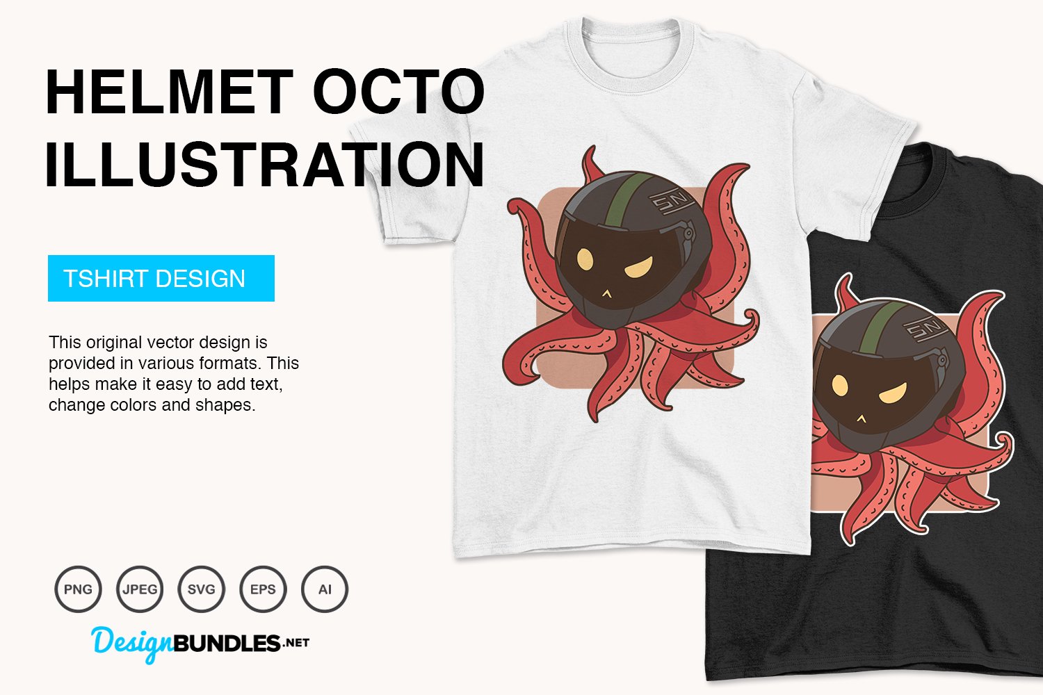 Helmet Octopus Vector Illustration