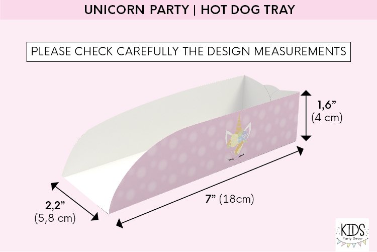 Unicorn party Hot dog tray, unicorn party printable decor (474504 ...