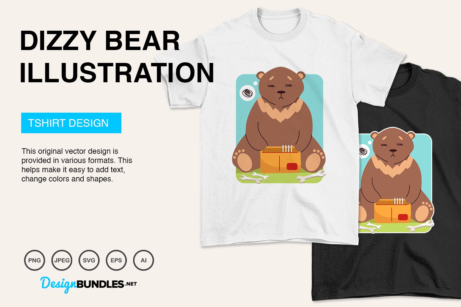 Dizzy Bear Vector Illustration