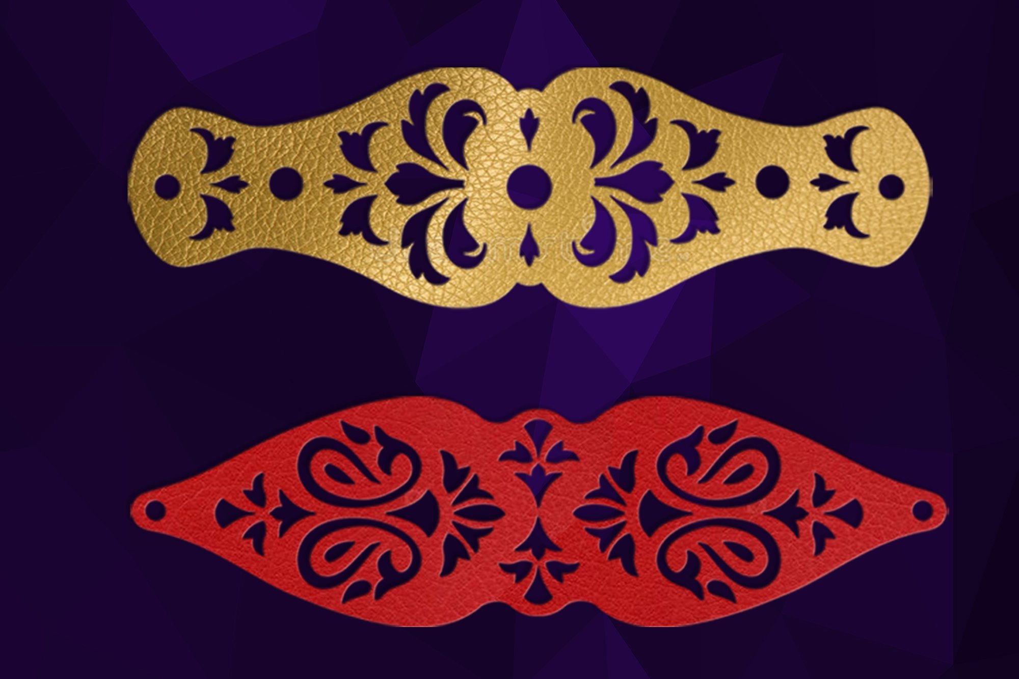 5 Leather Cuff Bracelet svg Jewelry template (455676) | Cut Files ...