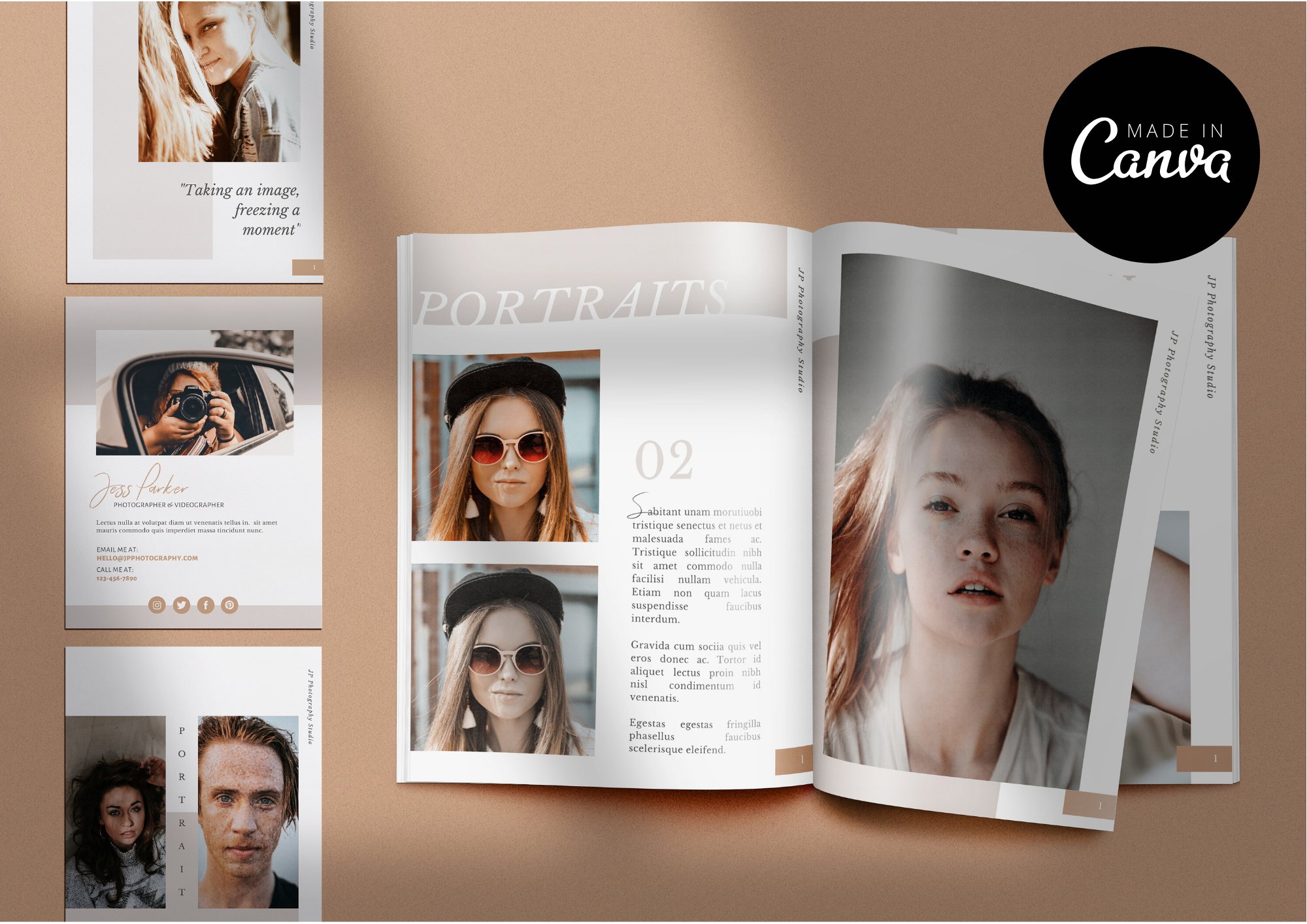 22 pages Photography Portfolio Template made in Canva (1057812) | Canva ...