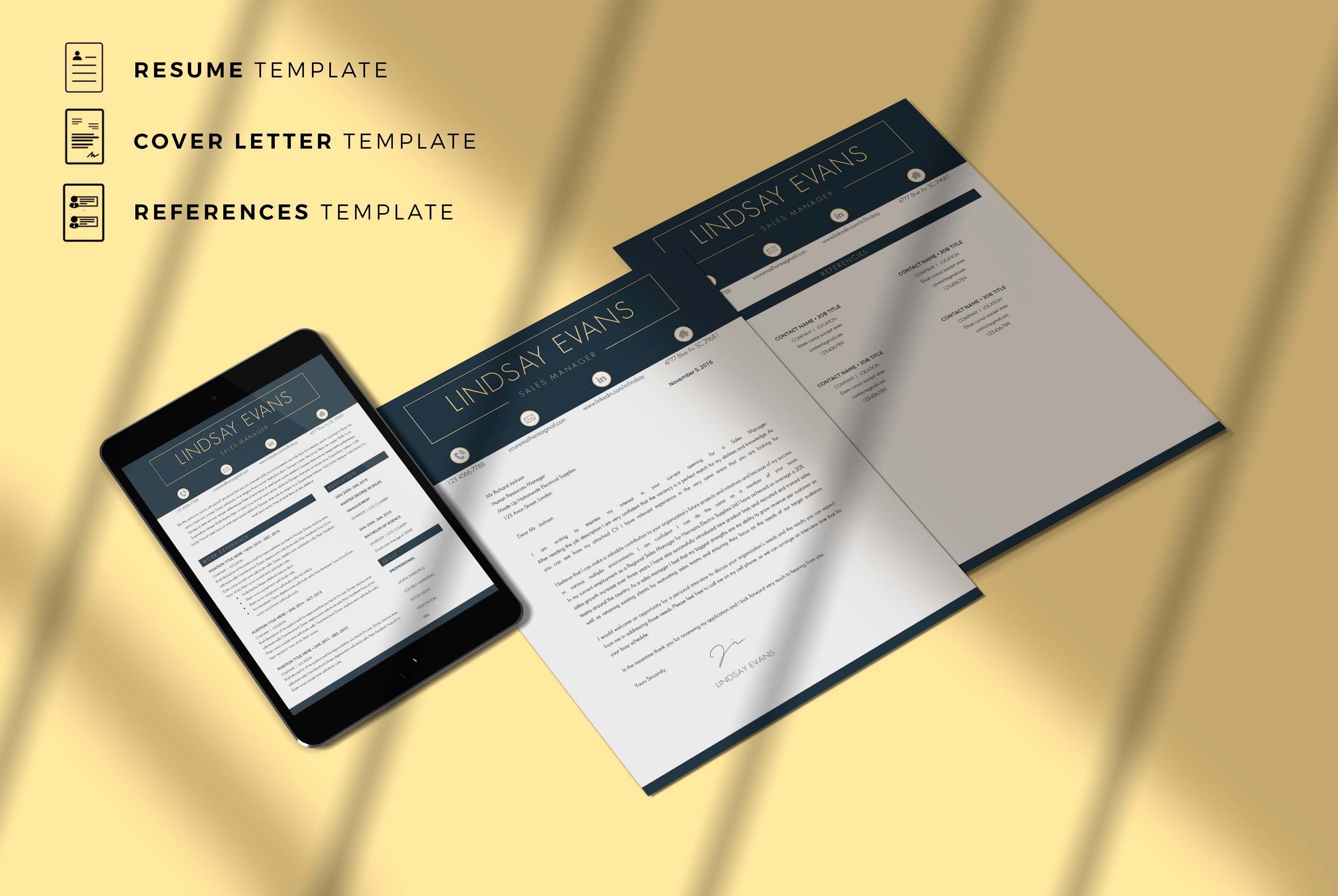 Professional Resume Template Bundle, Cover Letter, Reference (560620 ...