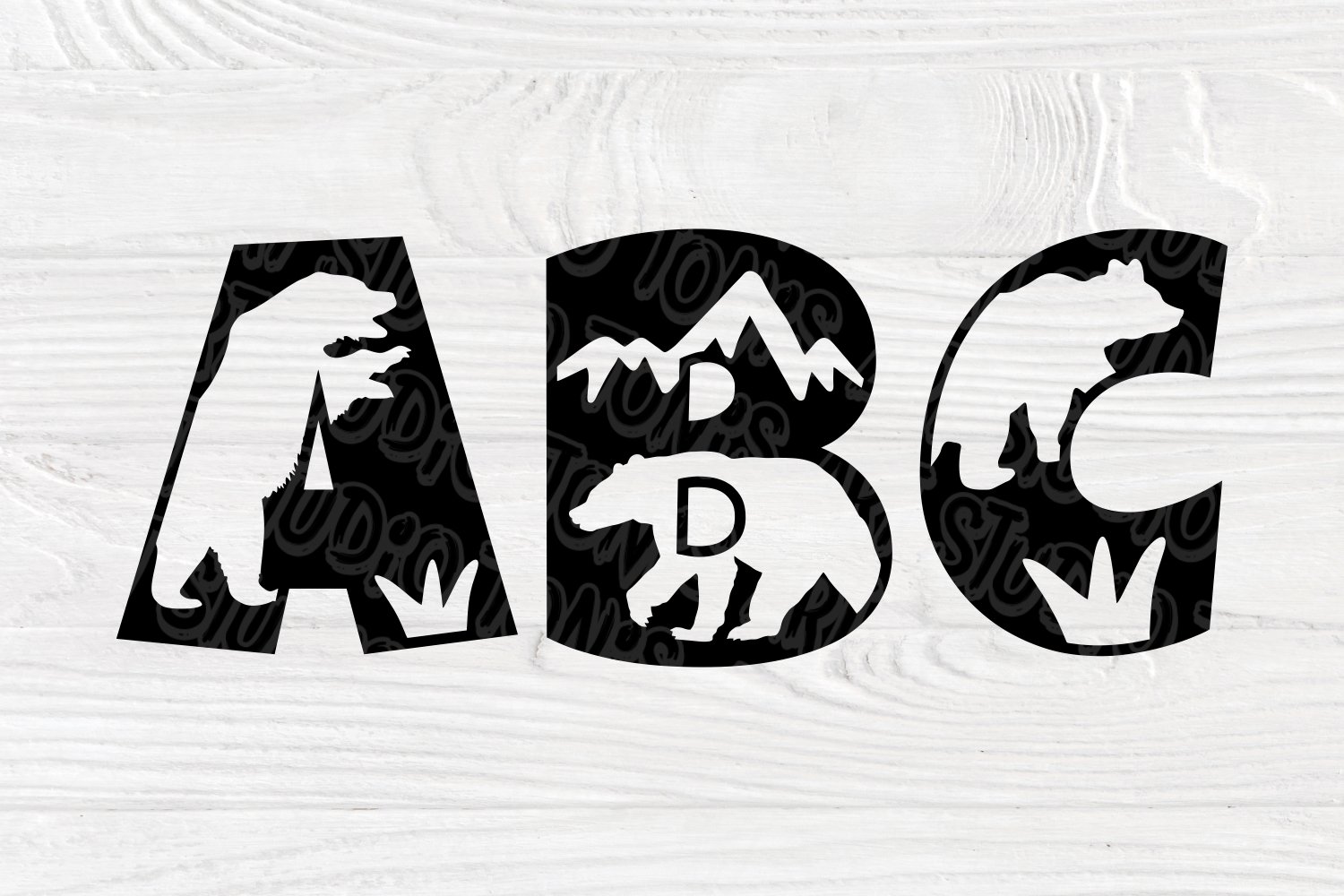 Bear Alphabet Clipart, Monogram Letters Svg, Bear Font Svg (558254 ...