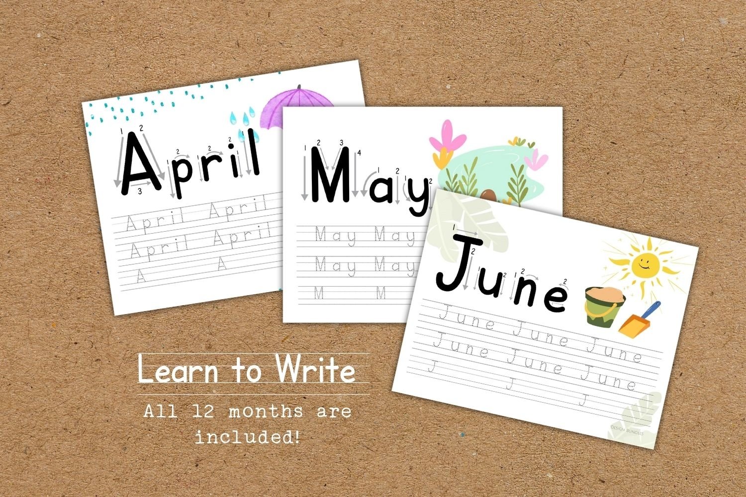 Learn to Write Months of the Year Educational Worksheets