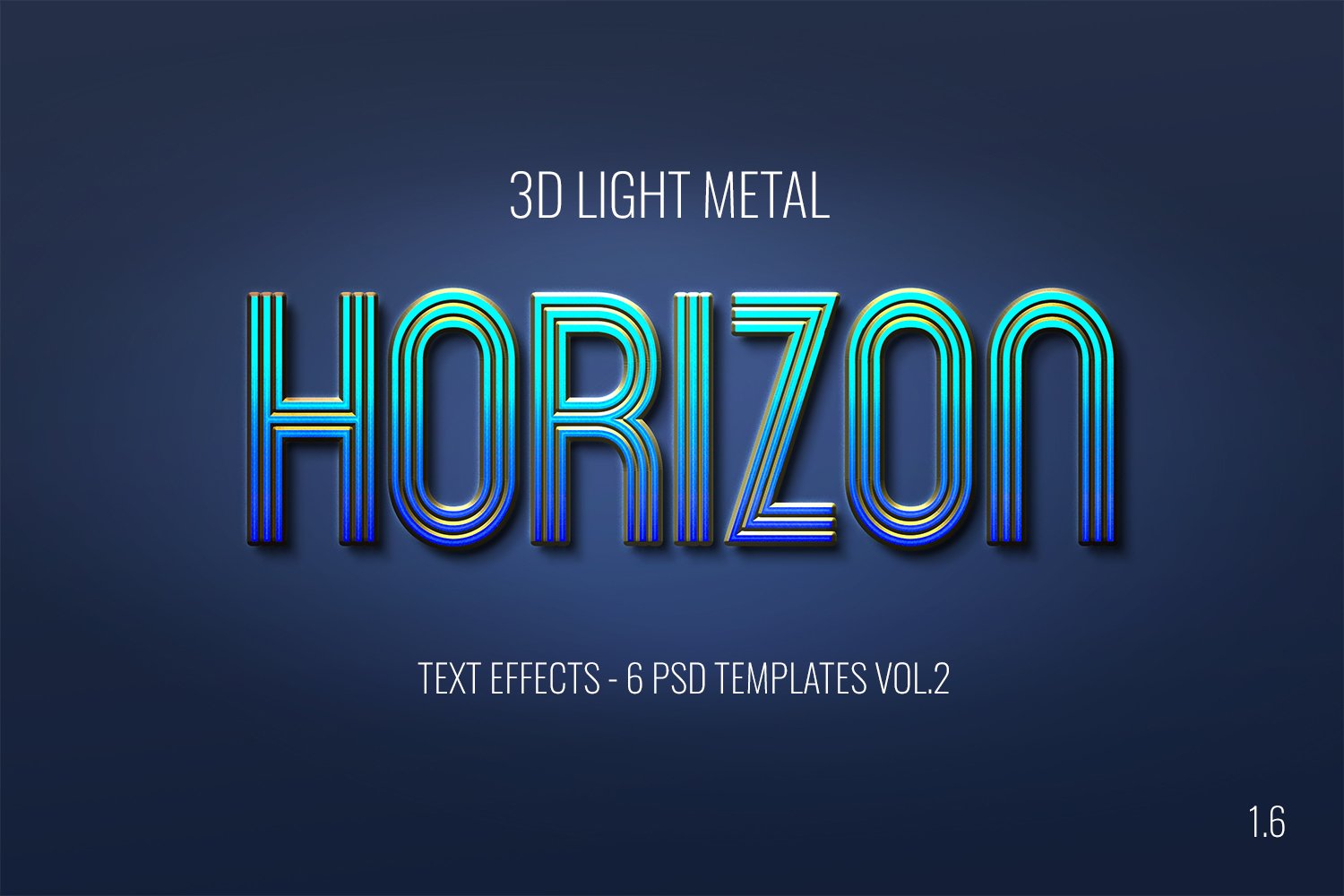3D Light Metal Text Effect - 6 Editable PSD Templates Vol.2 (671984 ...