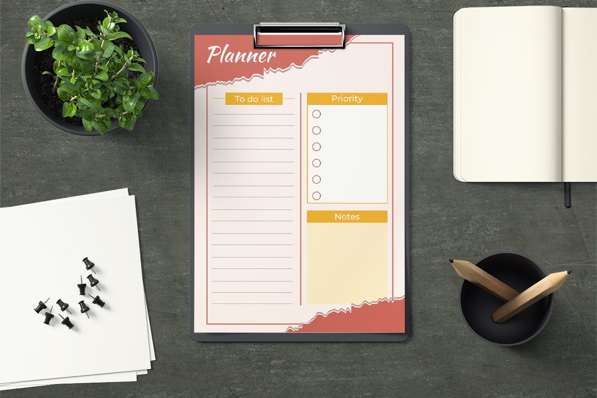 Planner Template with Paper Theme (1761372) | Customizable Templates ...