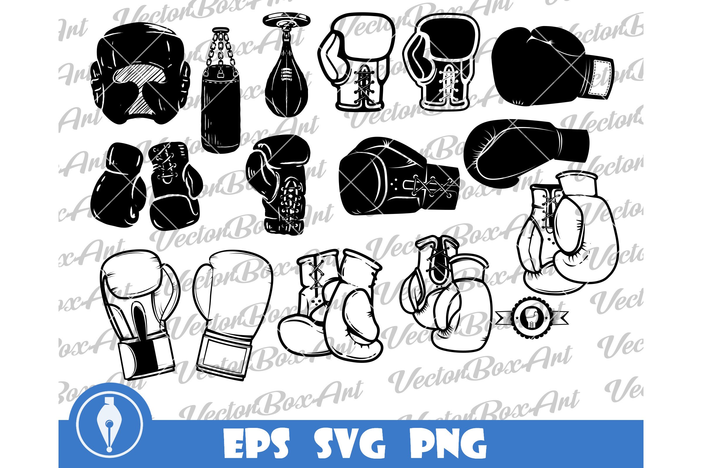 Boxing Gloves Silhouette Vector