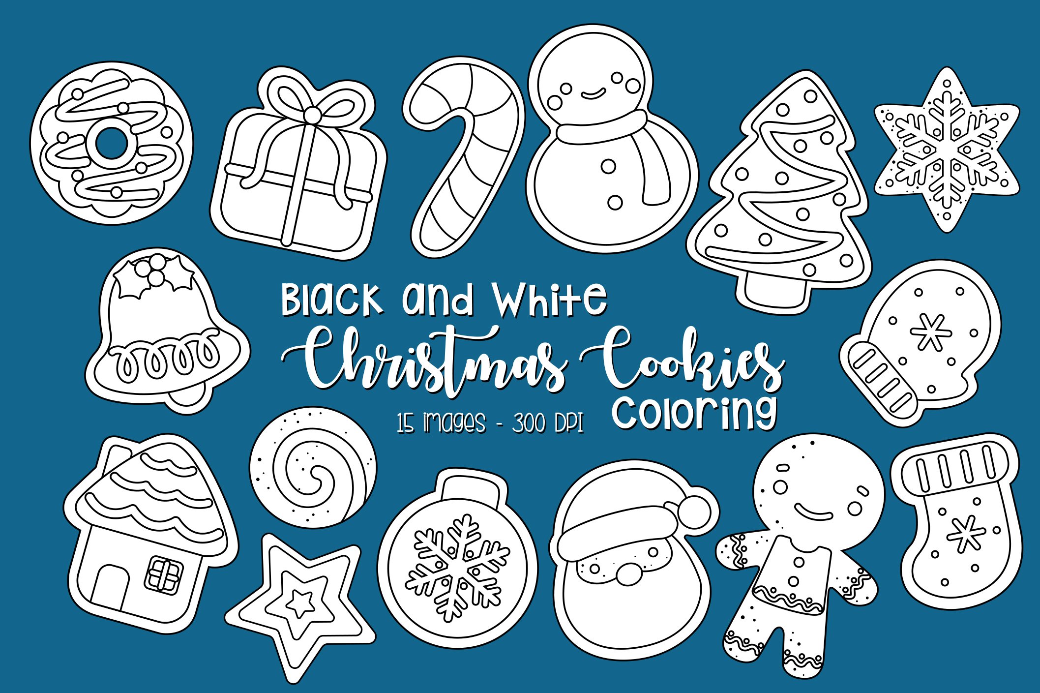 Christmas Cookies Clip Art Black And White Christmas Cookie SVG