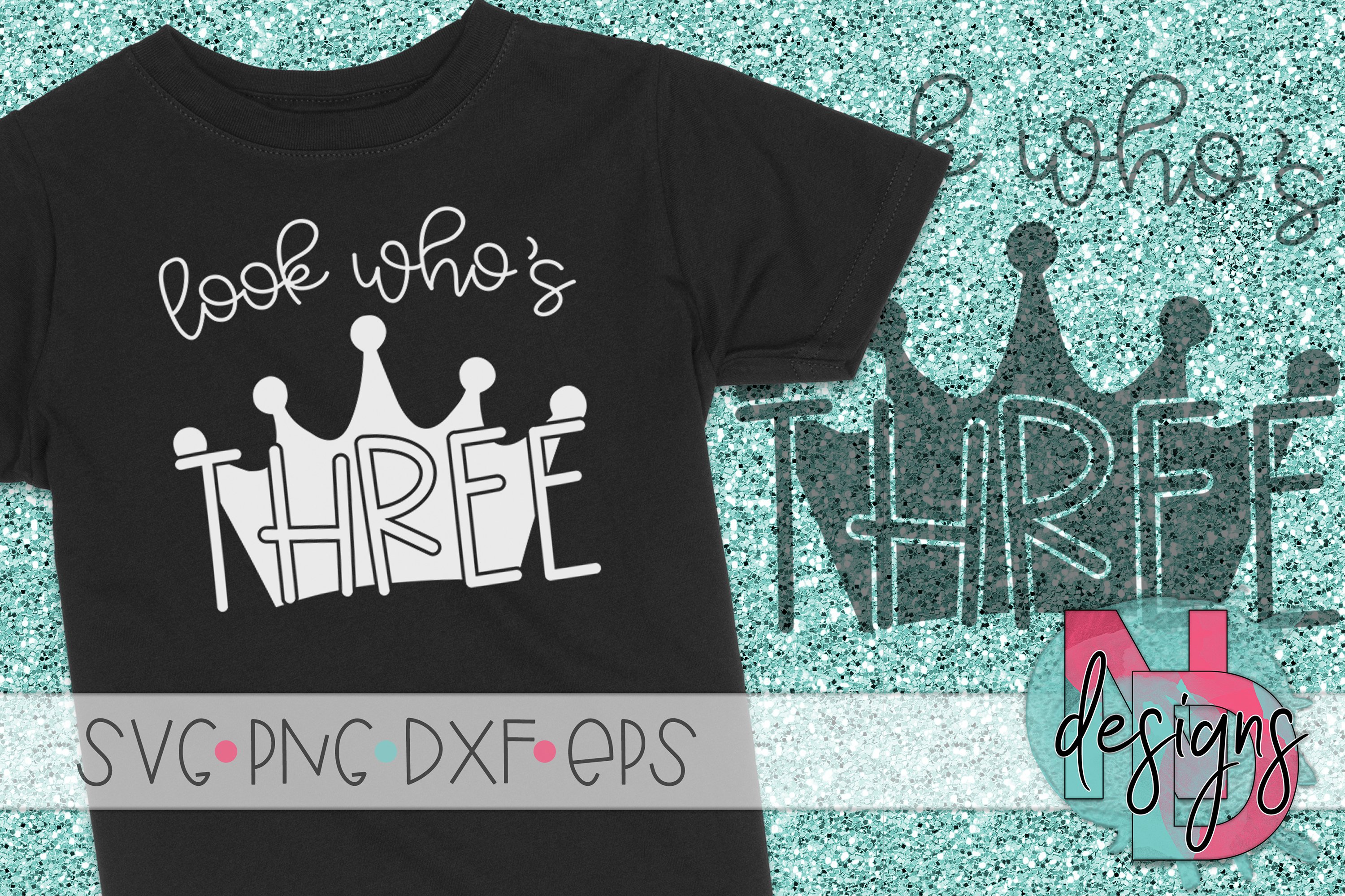 Look Who's Three birthday svg (1421992) | SVGs | Design Bundles