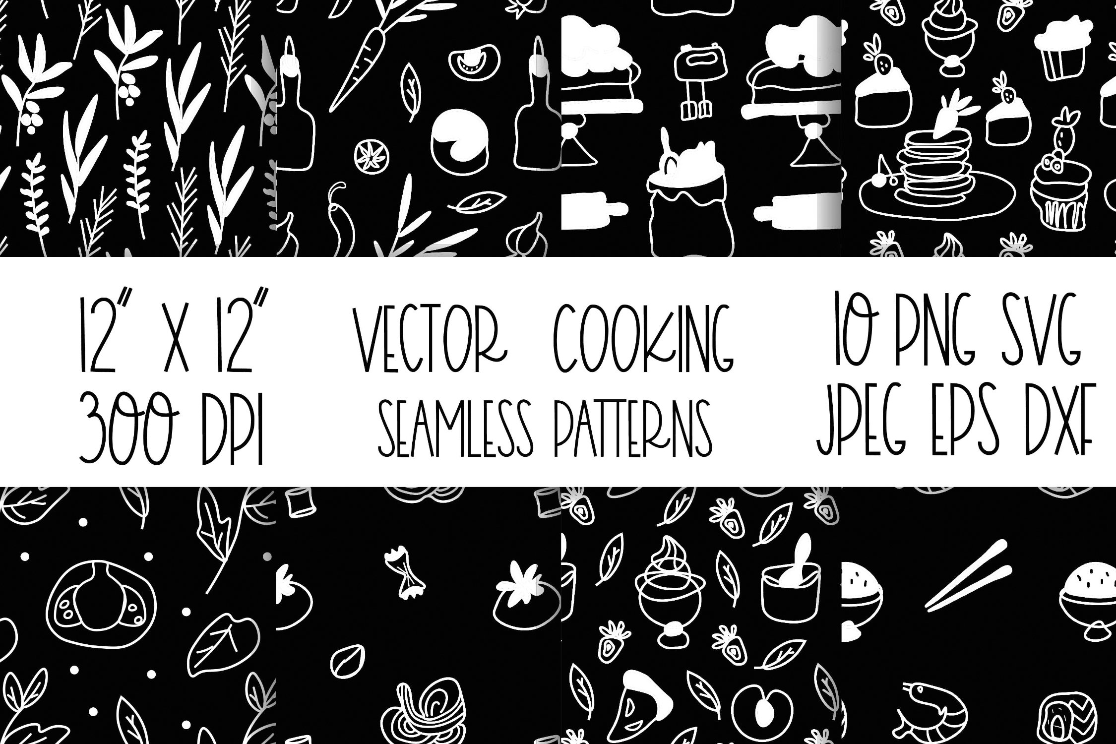 Cooking digital paper (1761510) | Patterns | Design Bundles