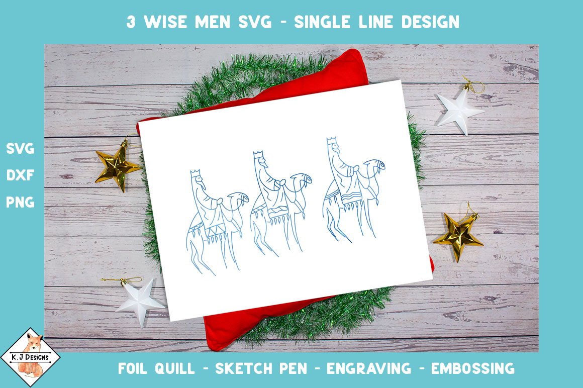 3 Wise Men SVG Foil Quill | Single Line Designs