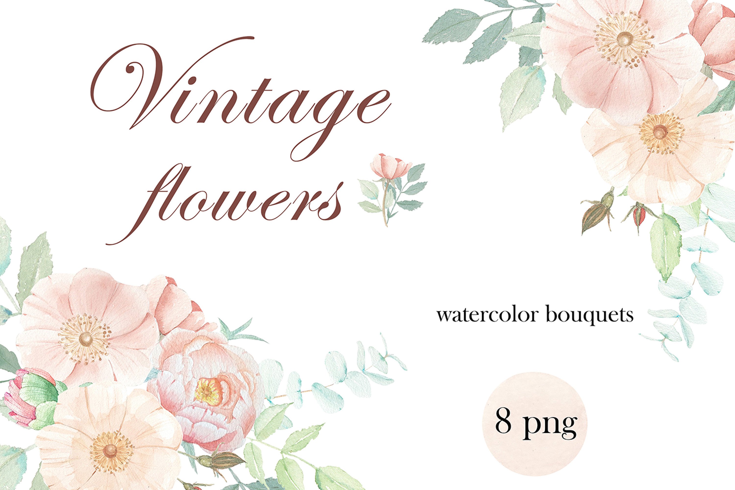 Vintage Flower Wedding Clipart