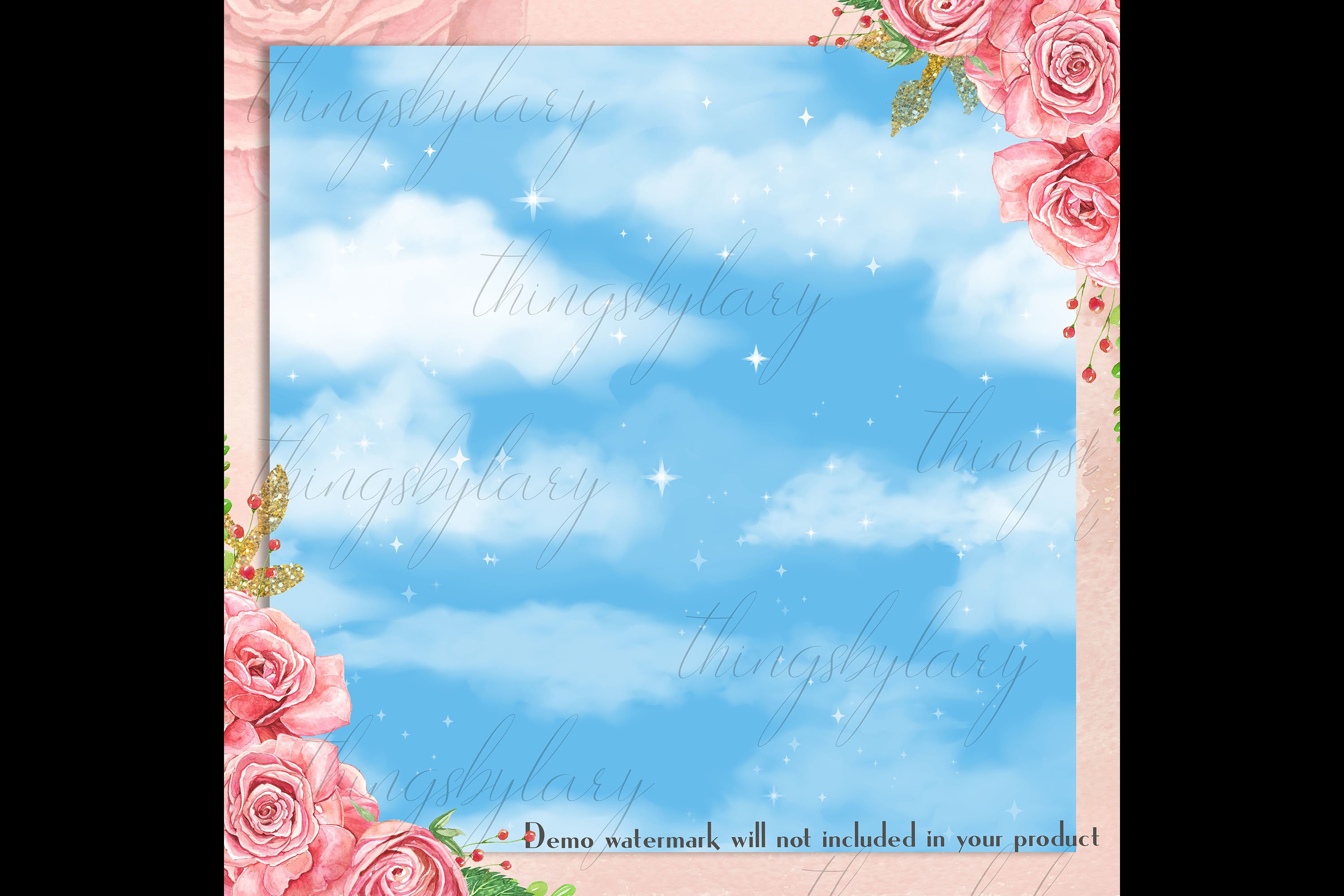 100 Seamless Fantasy Realistic Cloud Star Sky Digital Papers (274397 ...