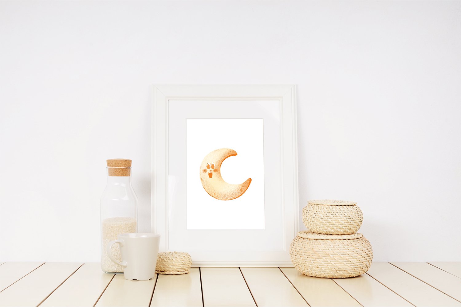 Moon, sun, clouds and stars clipart for baby design. (438689 ...