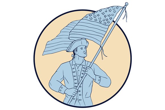 Patriots Revolutionary War Drawing