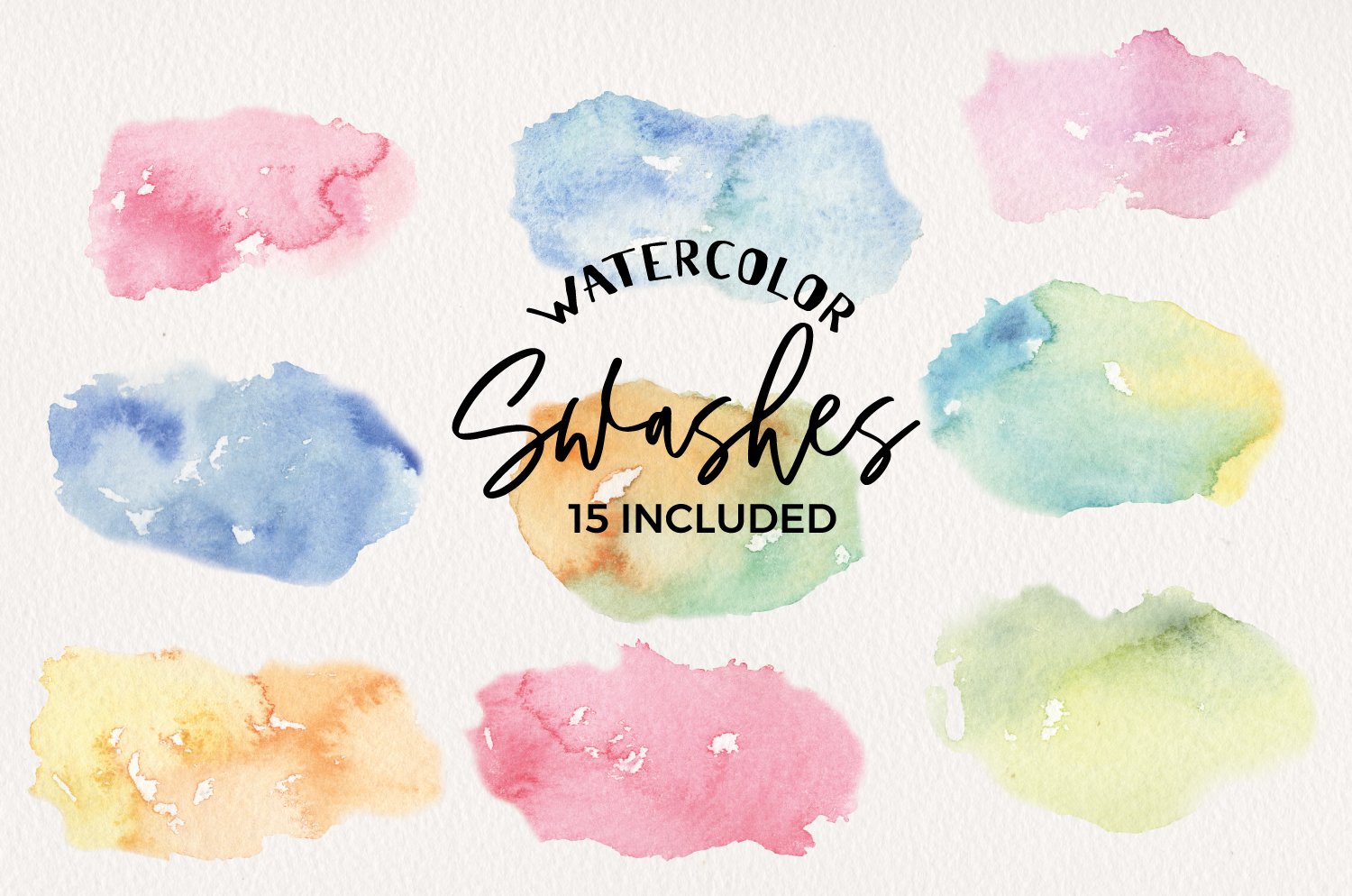 Swashes Watercolor Elements 15 Painted Blends Pretty