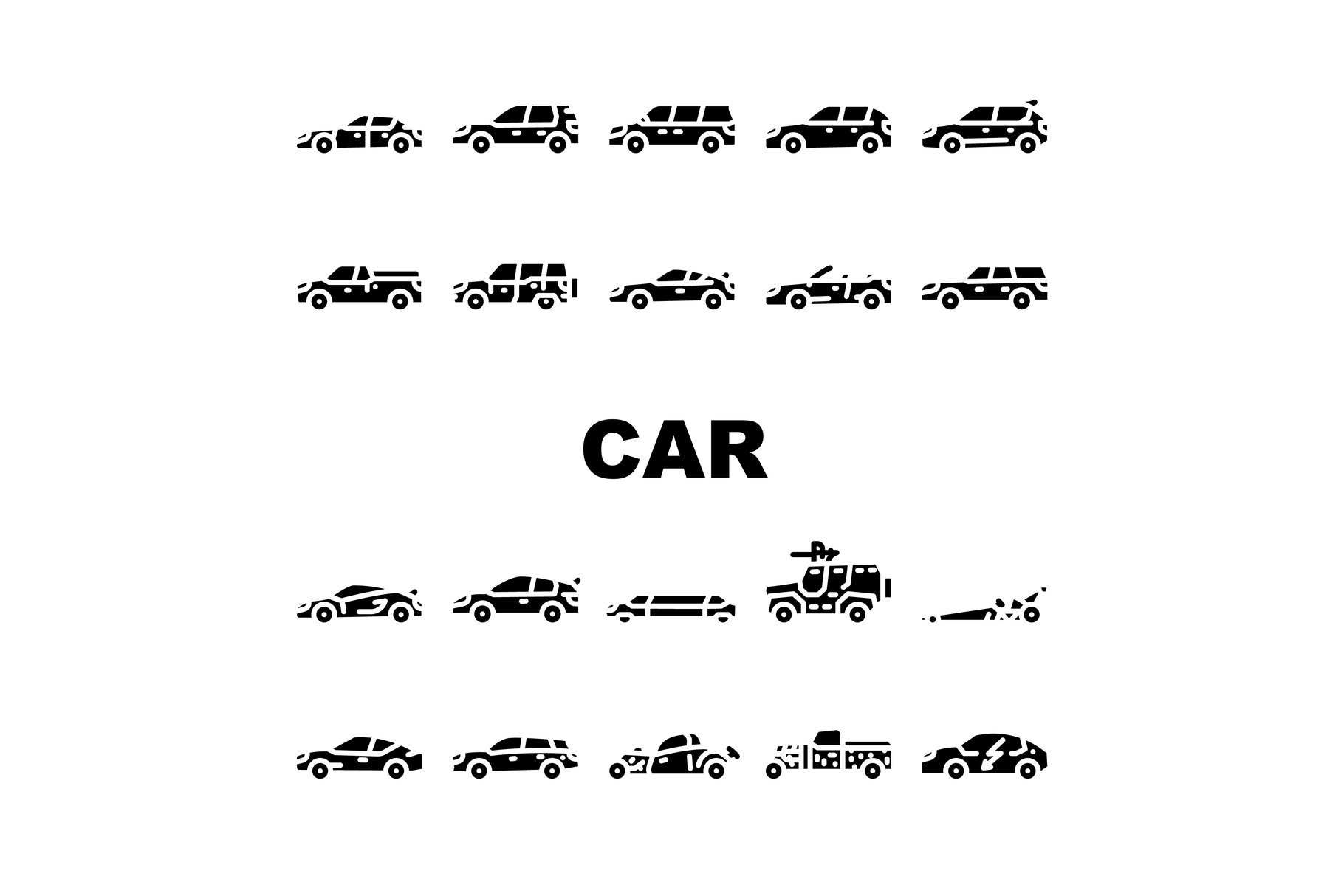 Car Transport Different Body Type Icons Set Vector (2236395) | Icons ...