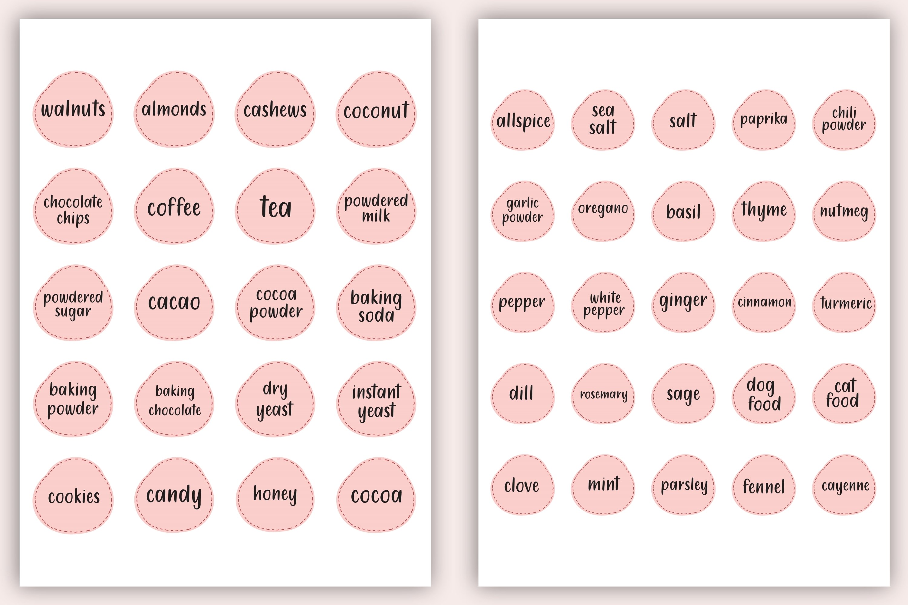 Kitchen Labels, Pantry labels, Kitchen Stickers, Spices, PDF (562293 ...