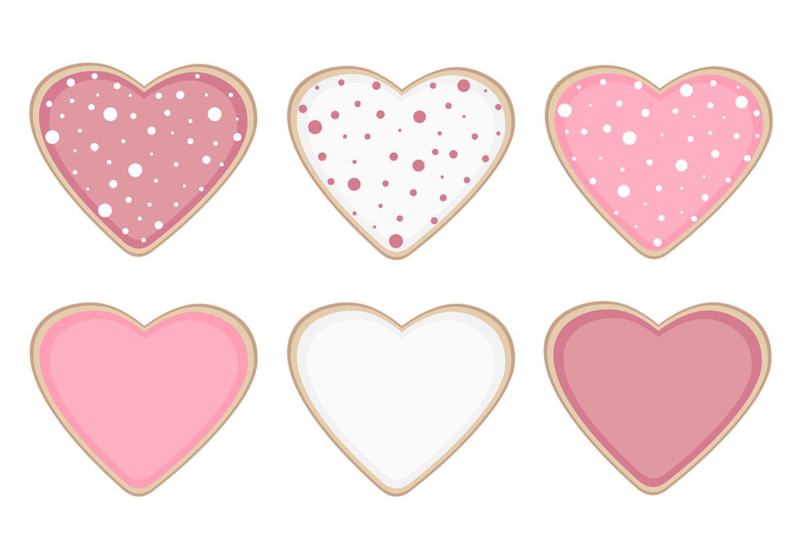 Heart shaped cookies Valentines day vector illustration (894779 ...