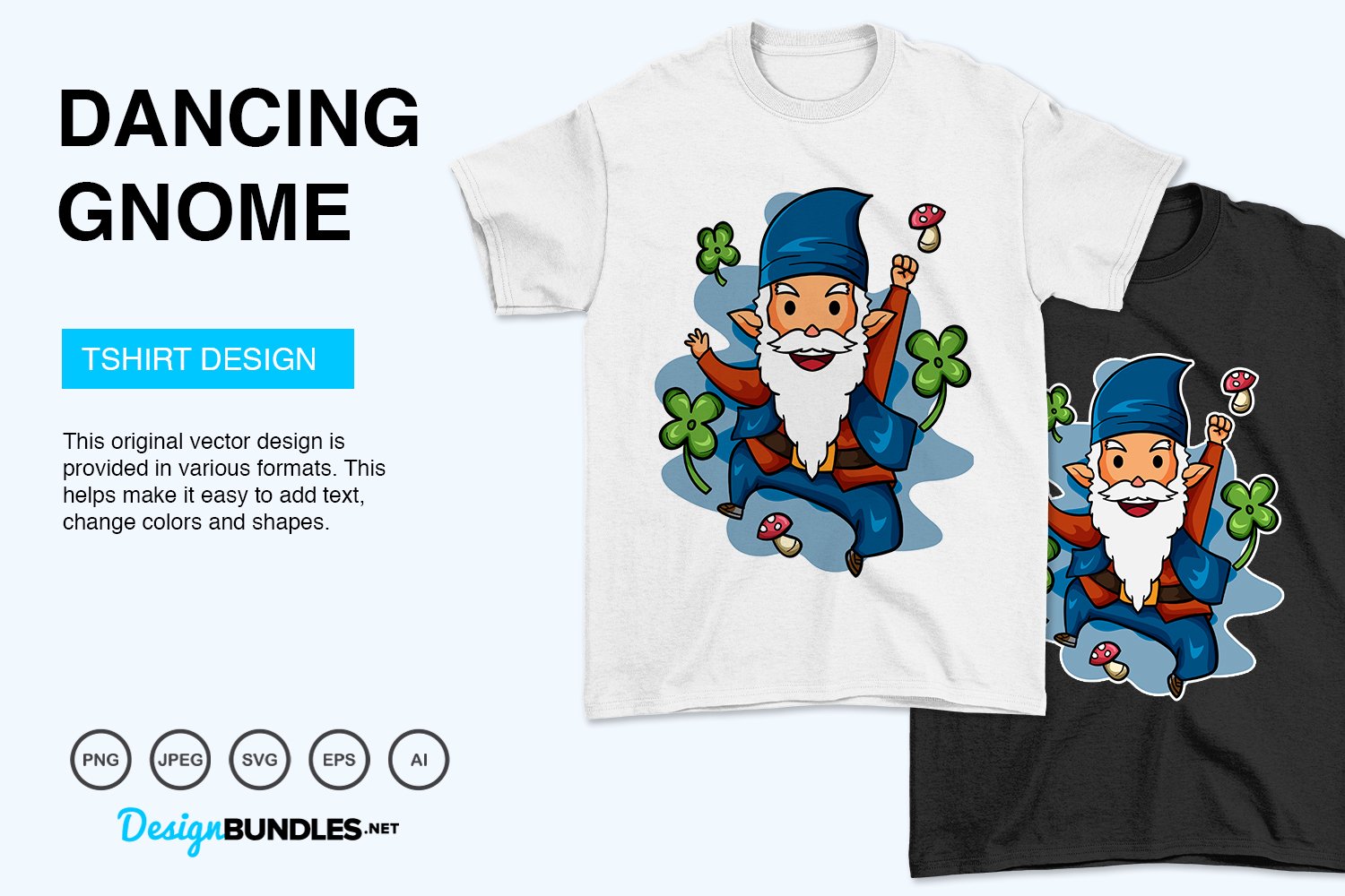 Dancing Gnome Vector Illustration