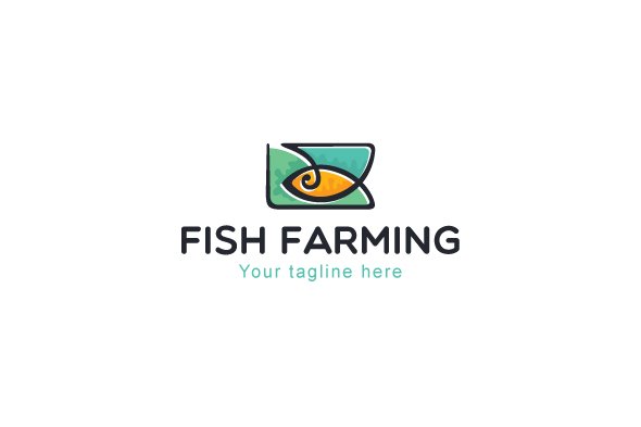 Fish Farming - Water Animal Stock Logo Template