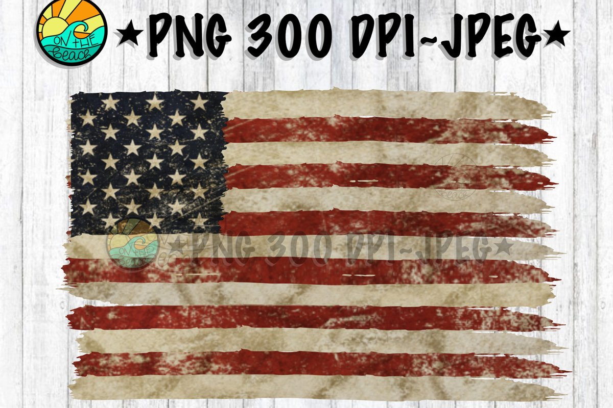 USA Flag - Vintage - Distressed - PNG 300 DPI - JPEG (275386 ...