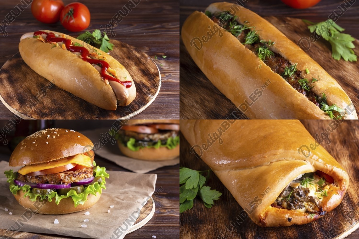 Big fast food set (834359) | Food and Drink | Design Bundles