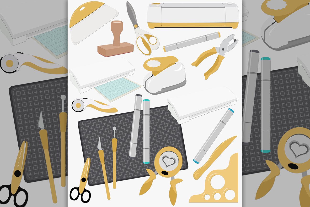 Cutting machine tools clipart set (957260) | Objects | Design Bundles