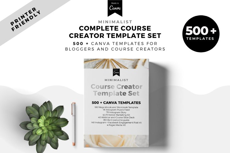 MINIMALIST Complete Template Set, Ebook Template Kit