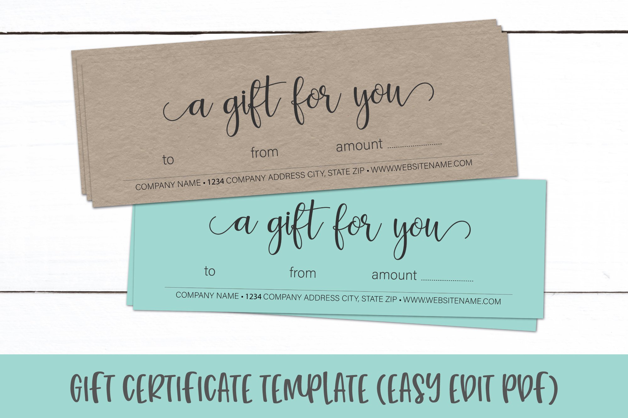 Gift Certificate Template Editable Gift Card PDF 326553 