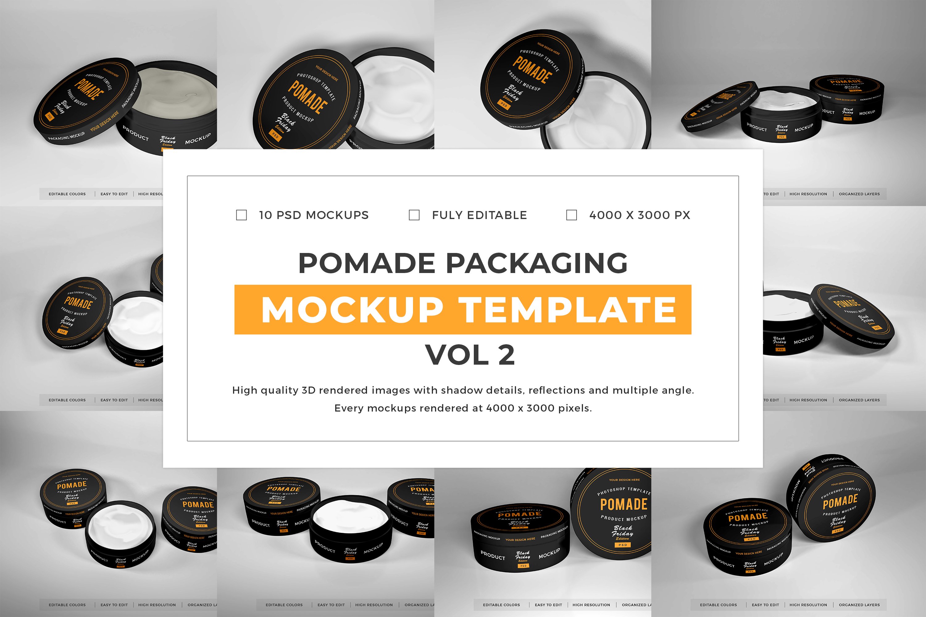Pomade Packaging Mockup Template Bundle Vol 2 (1080611) | Scenes ...