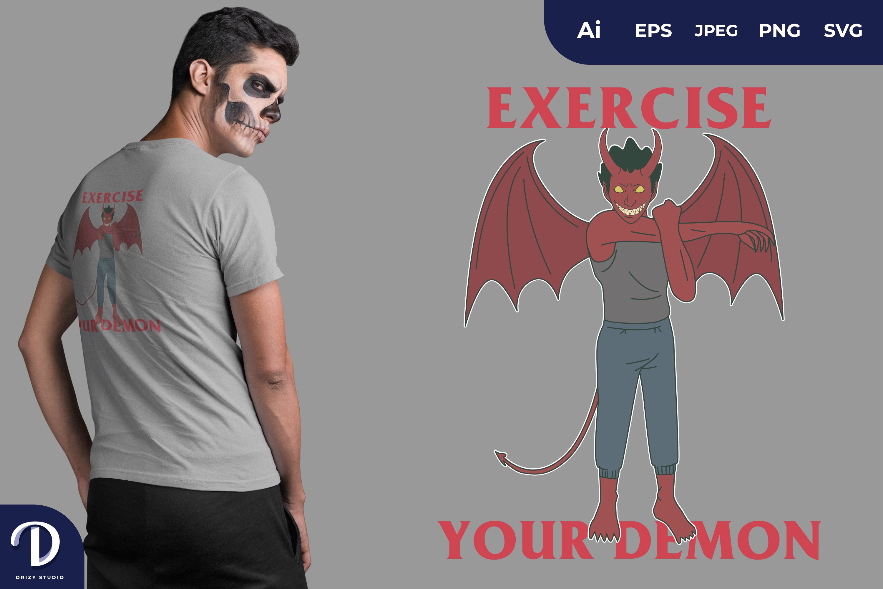 Exercise Your Demon for T-Shirt Design (1256563) | Illustrations ...