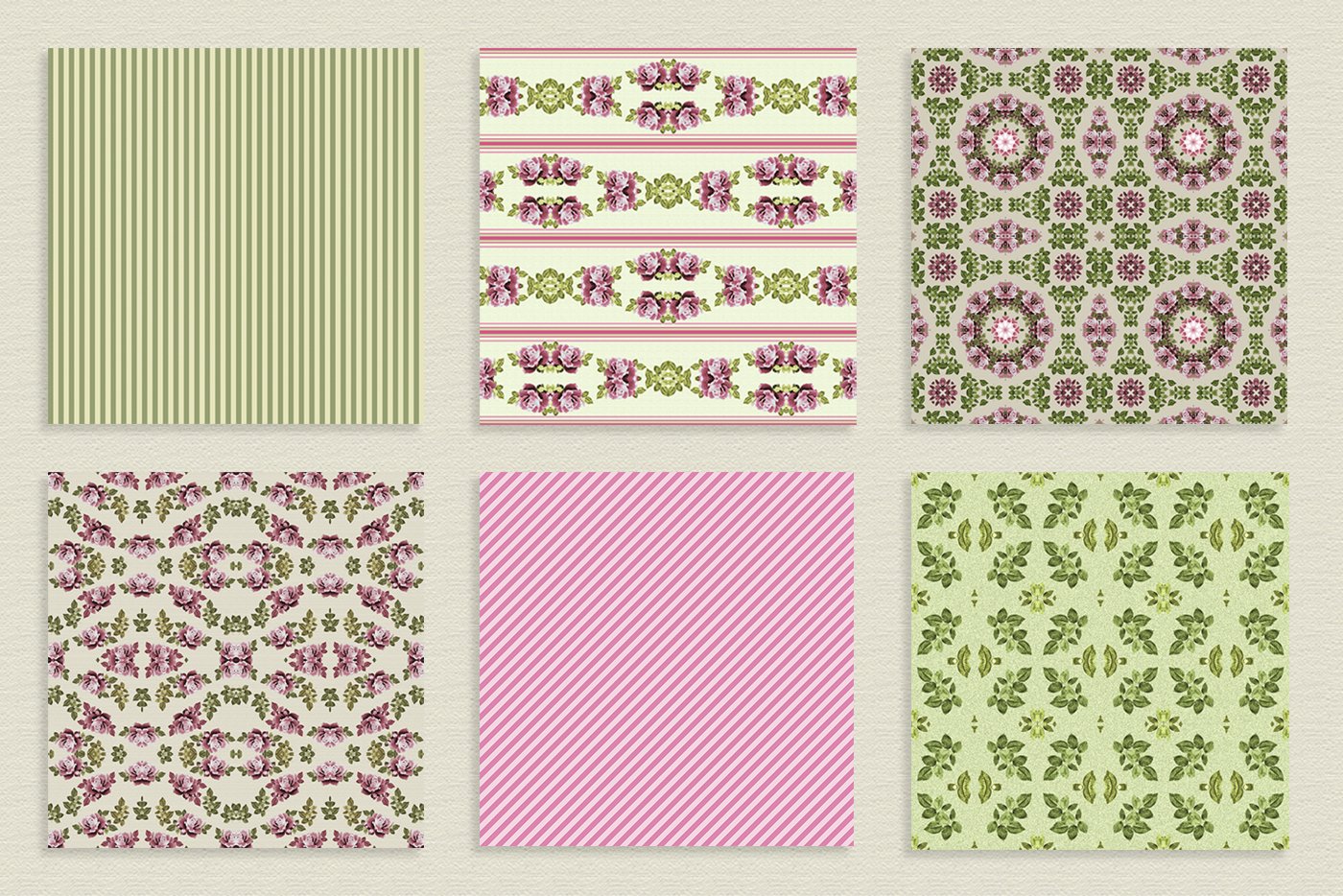 12 Shabby Chic Pink Roses digital paper Background (270293 ...