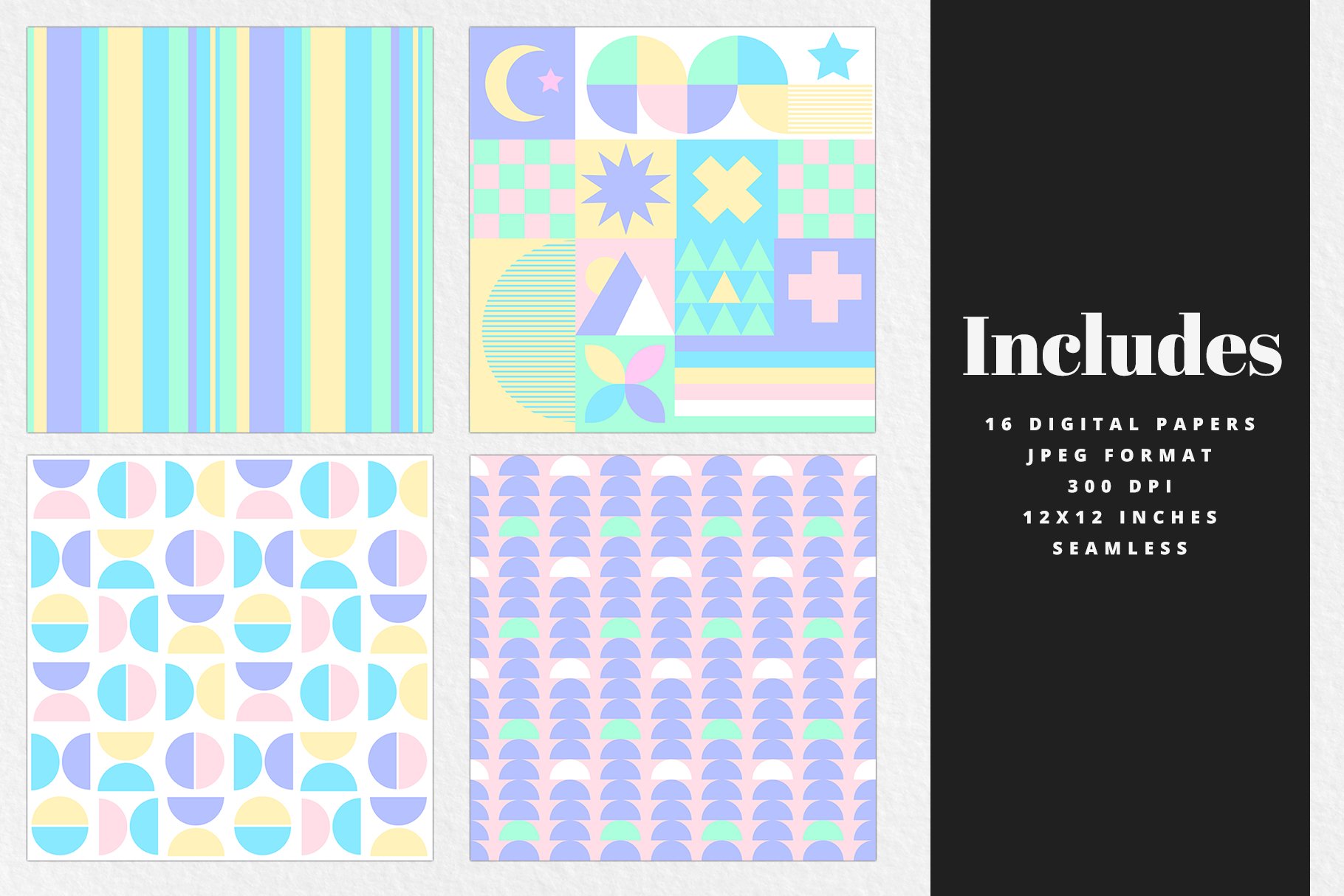 Pastel Geometry Digital Paper Pack
