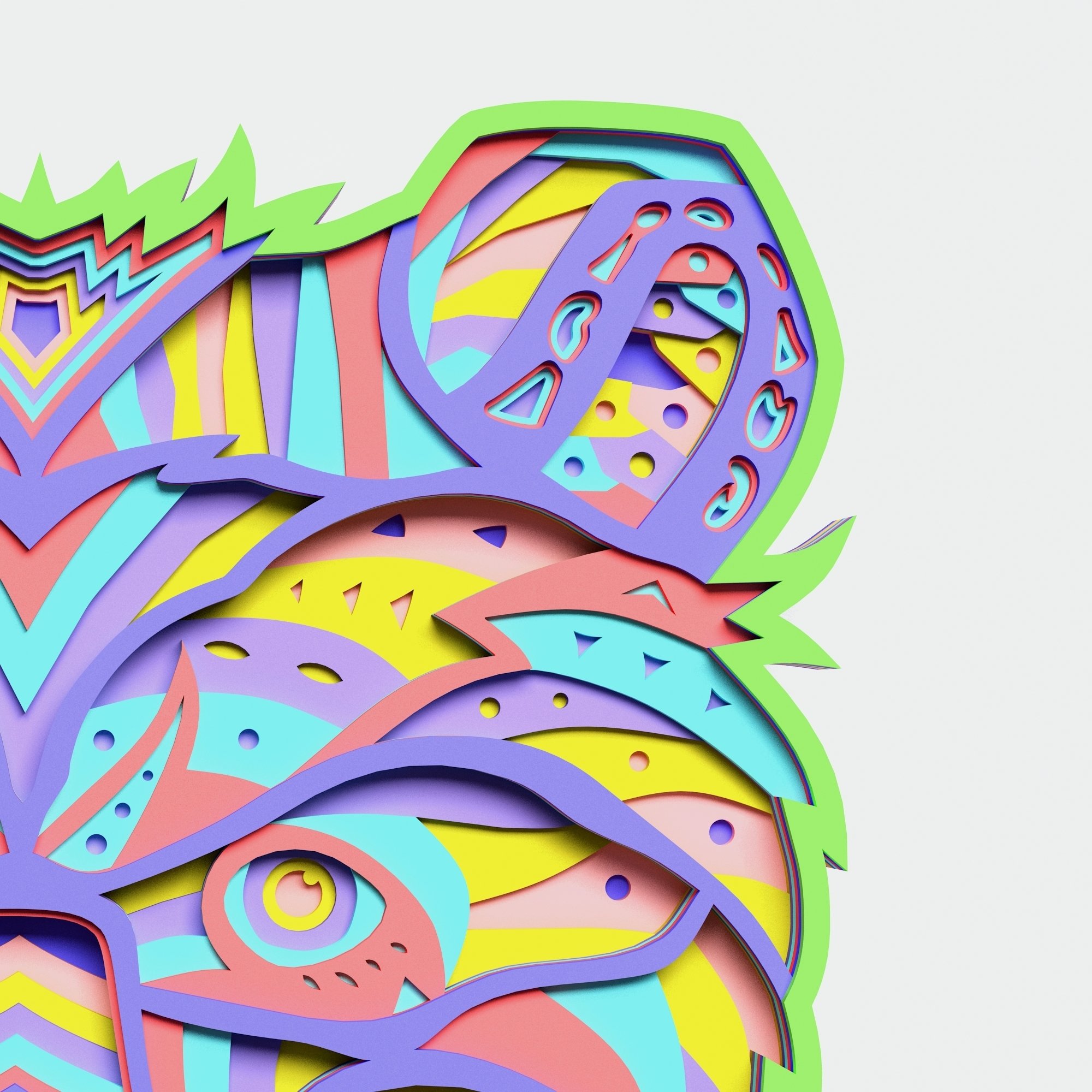 Multilayer Bear Mandala, Vector file for cutting (612671) | Paper Cutting | Design Bundles