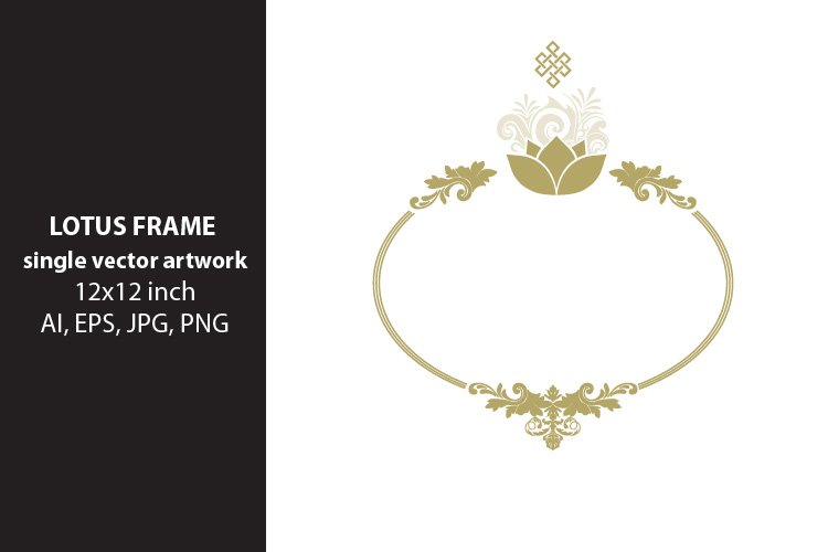 Lotus Frame - single vector artwork (1025340) | Elements | Design Bundles