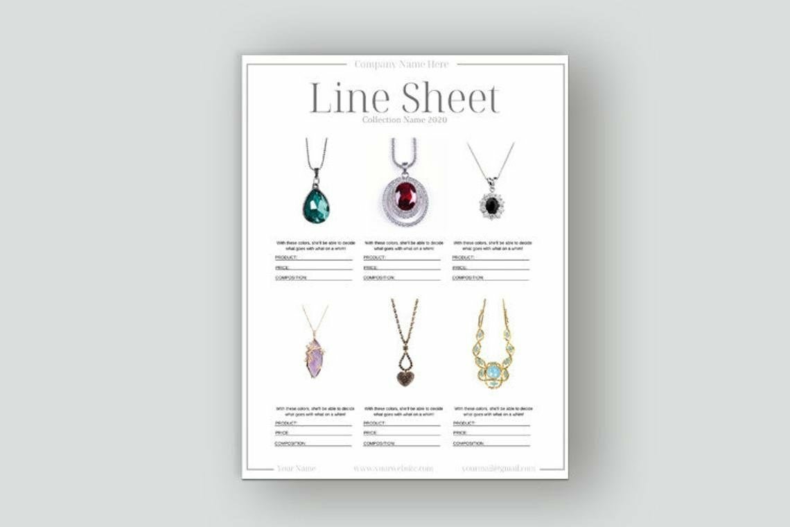 Line sheet template 6 pages (1158028) | Canva Templates | Design Bundles