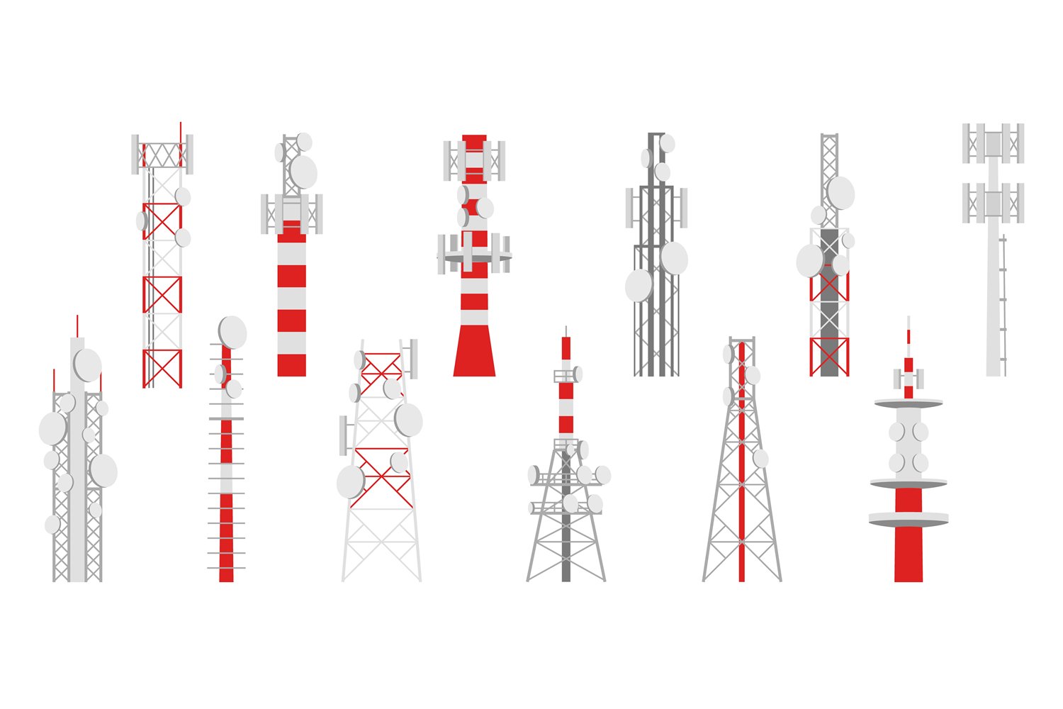 Radio masts. Telecom transmitter towers, television and broa (1006698 ...
