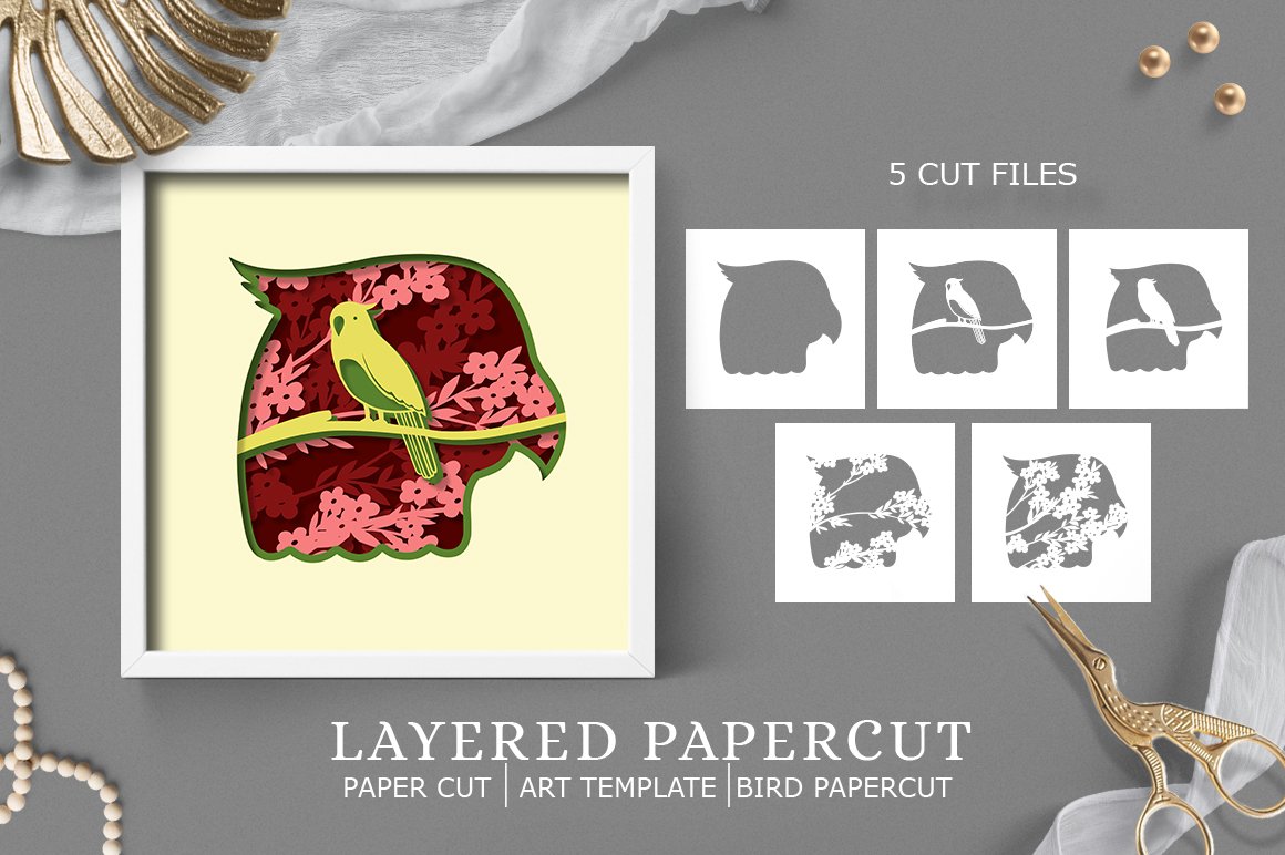 Layered papercut| paper cut|Bird papercut