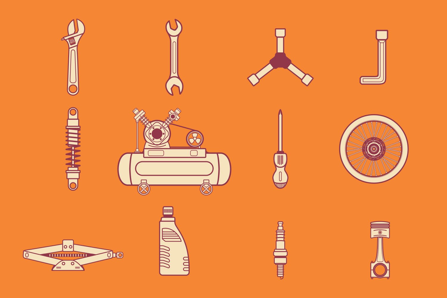Motorcyle Tools Icons