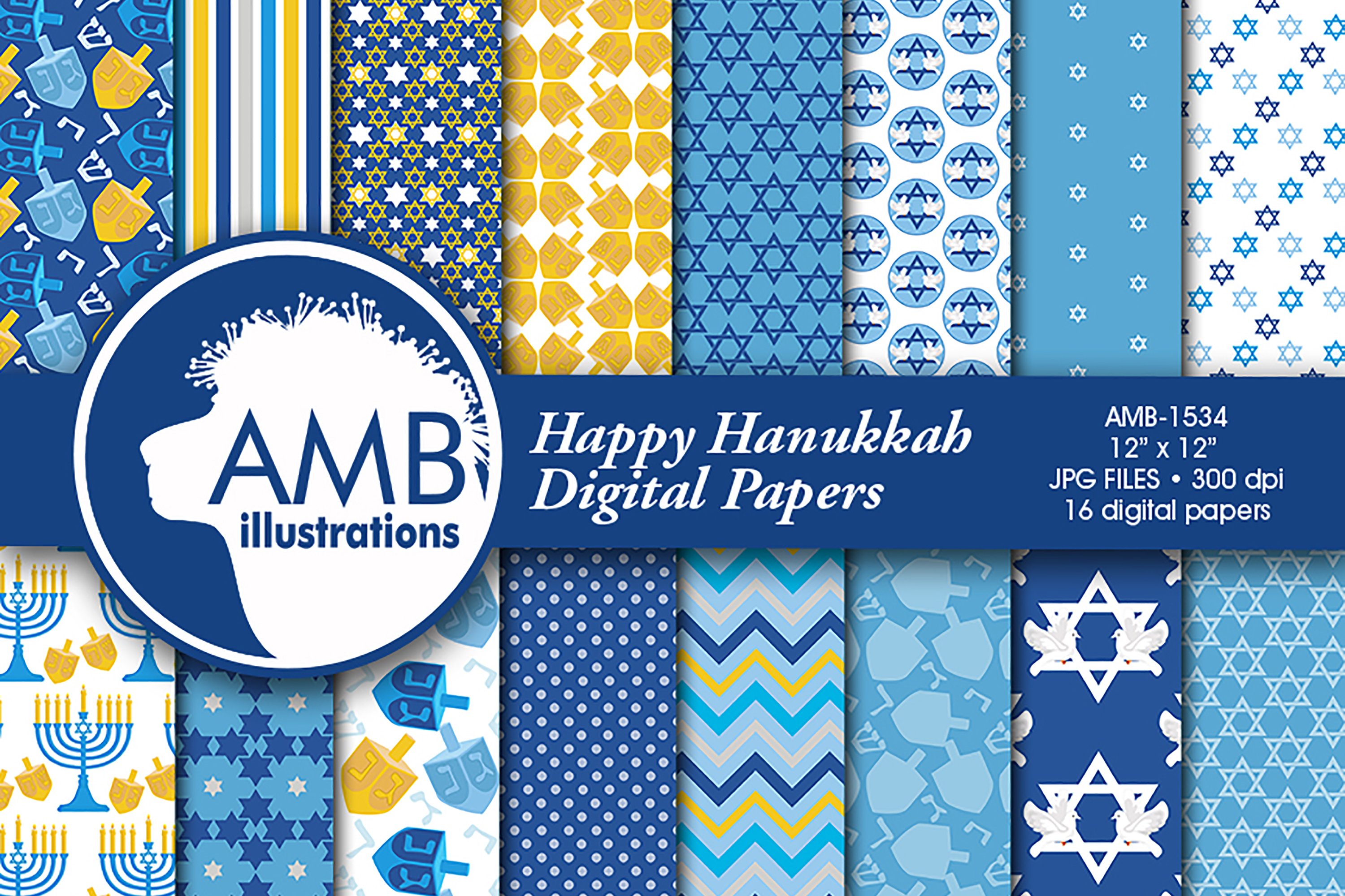 Happy Hanukkah Patterns, Hanukkah Papers, AMB-1534 (107981) | Patterns ...