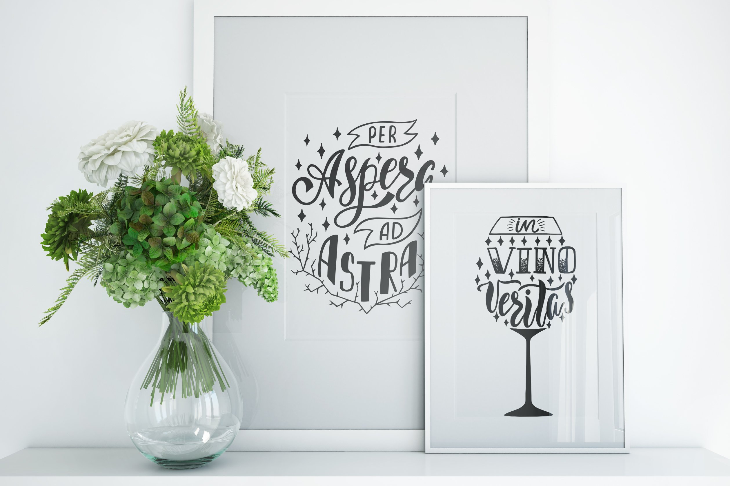 Latin inspirational phrases. SVG Cut Files. Vector clipart. (374598 ...