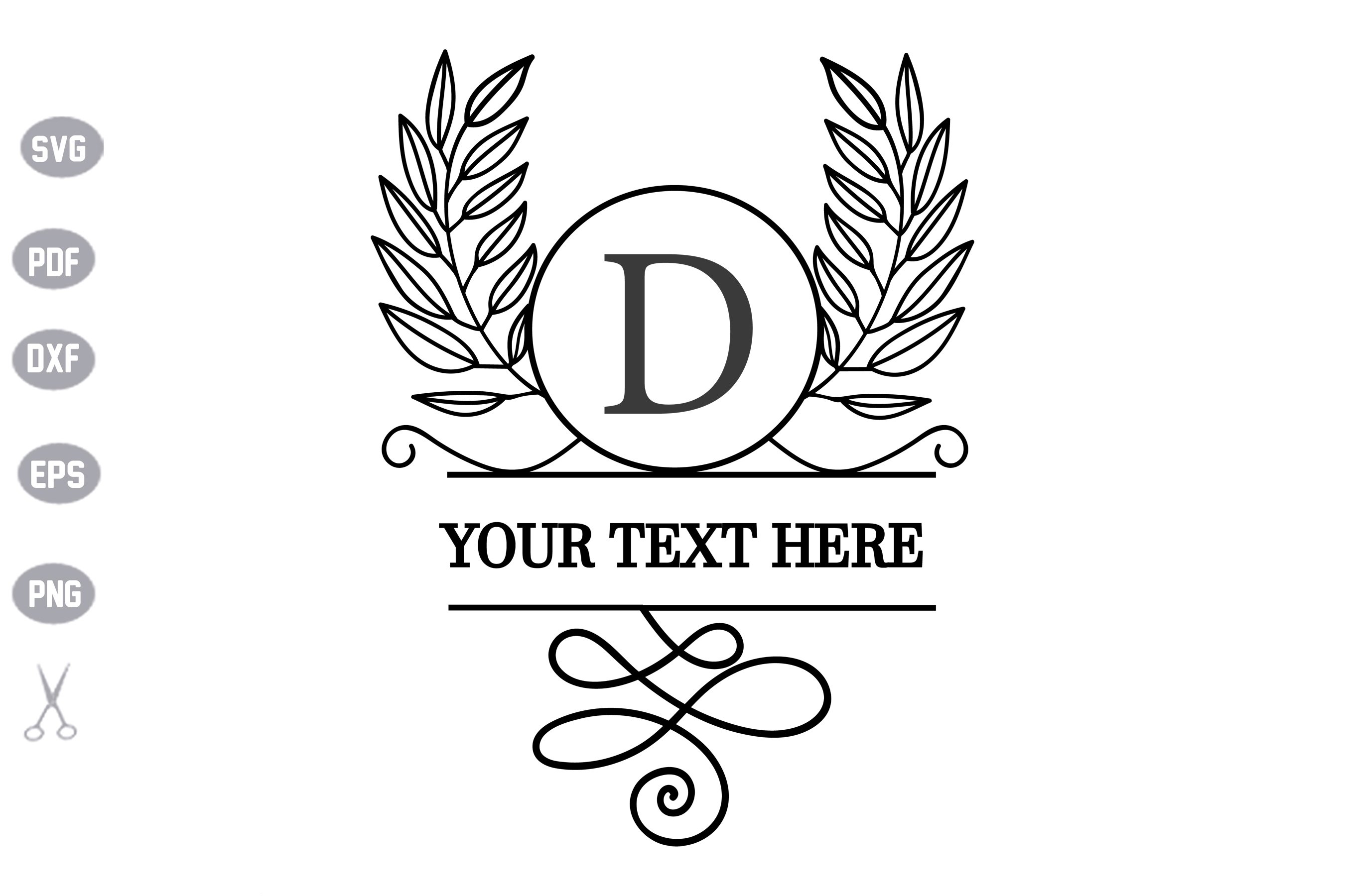 Name Frame Monogram Template SVG Design