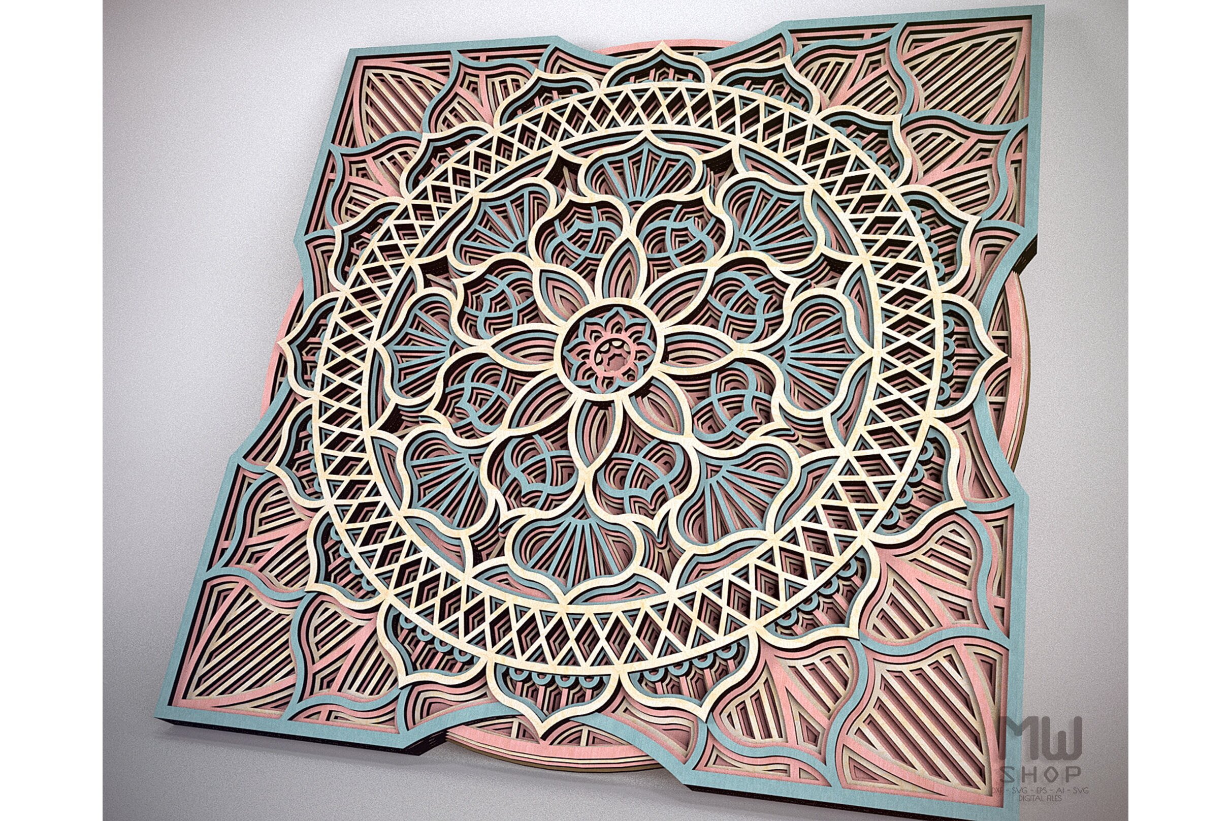 M05 - Mandala DXF pattern laser cut, Flower mandala pattern (578783 ...